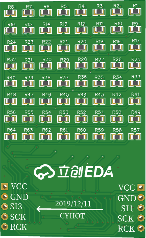 【显示类】 8*8LED点阵屏 - 立创EDA开源硬件平台