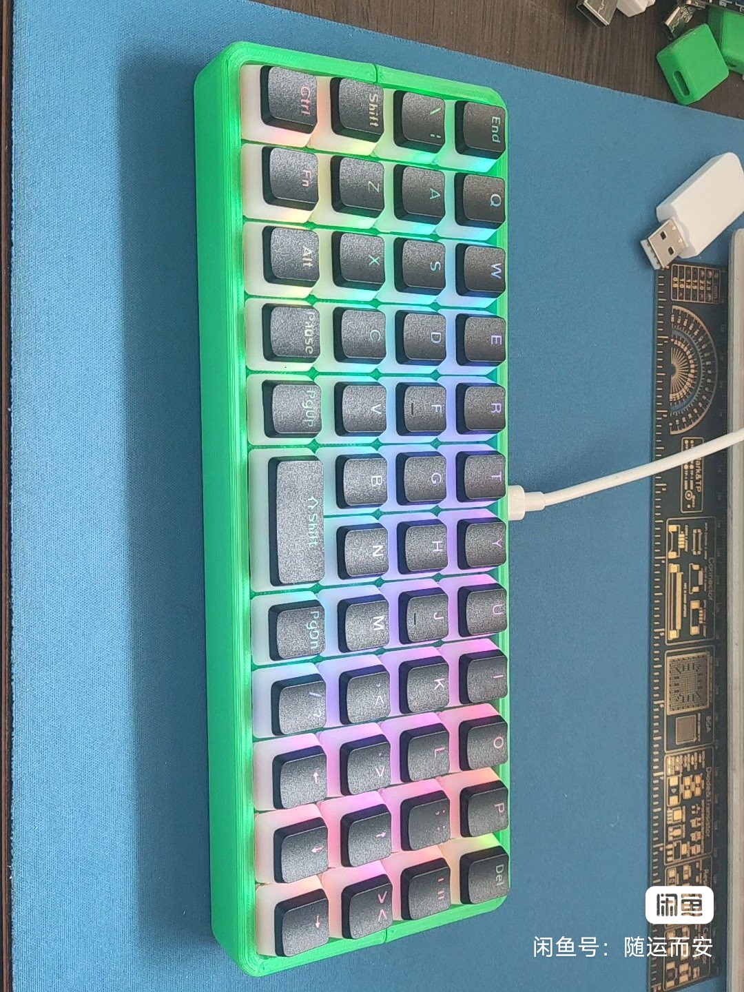 低成本玩转直列40%键盘，47键拼接版（CH552G主控）一丐到底 - 立创开源硬件平台
