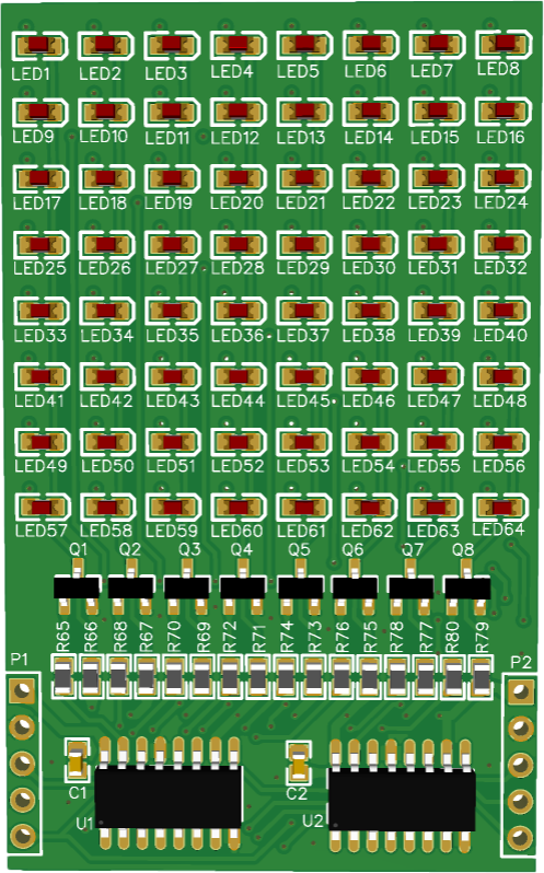 【显示类】 8*8LED点阵屏 - 立创EDA开源硬件平台